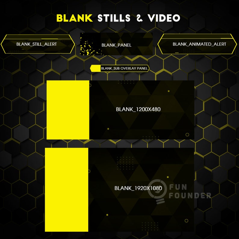 Twitch Overlay Package Yellow Animated Stream Overlay Pack - Etsy