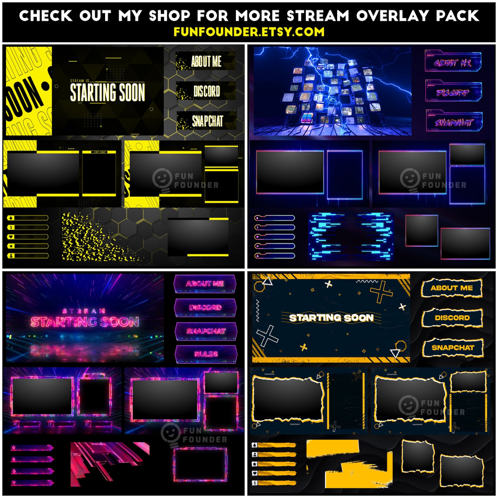 Green Night Animated Stream Overlay Pack Twitch Overlay Package ...