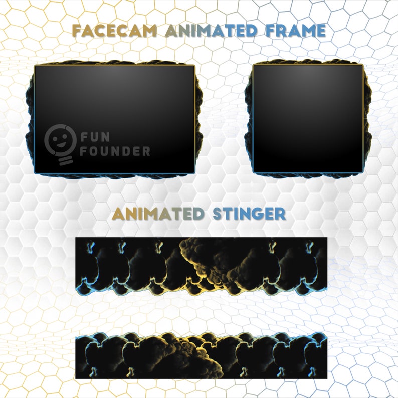 Gold Blue Animated Stream Overlay Pack Twitch Overlay Pack Gold Blue ...