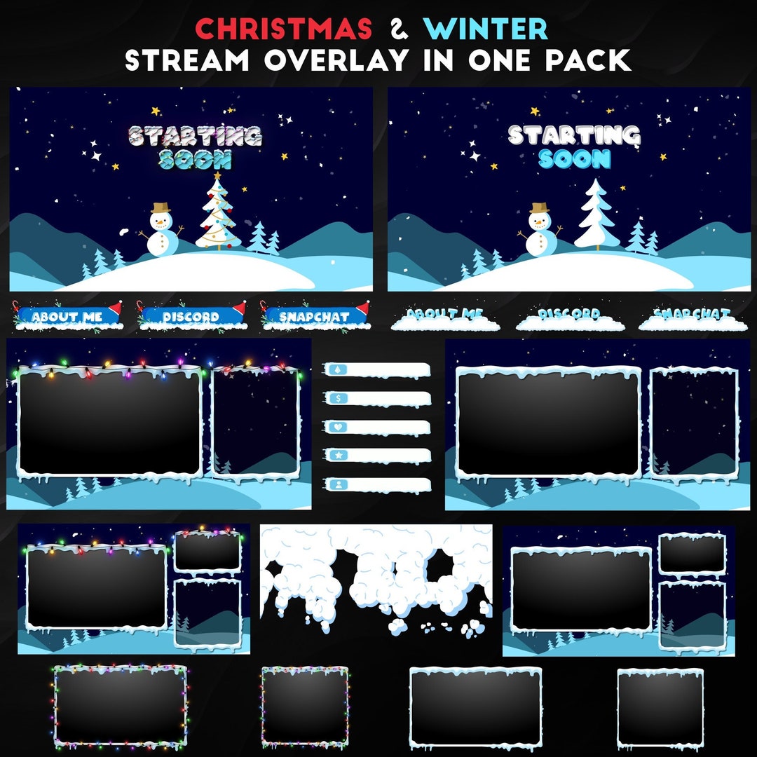 Christmas & Winter Stream Overlay Pack | XMAS Stream Overlay Pack ...