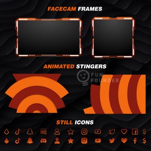 Orange Circle Animated Stream Overlay Pack: Twitch Graphics (digital ...