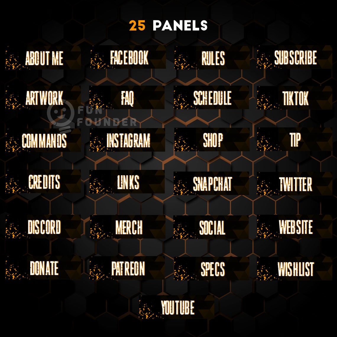 Twitch Overlay Package Orange Animated Stream Overlay Pack - Etsy