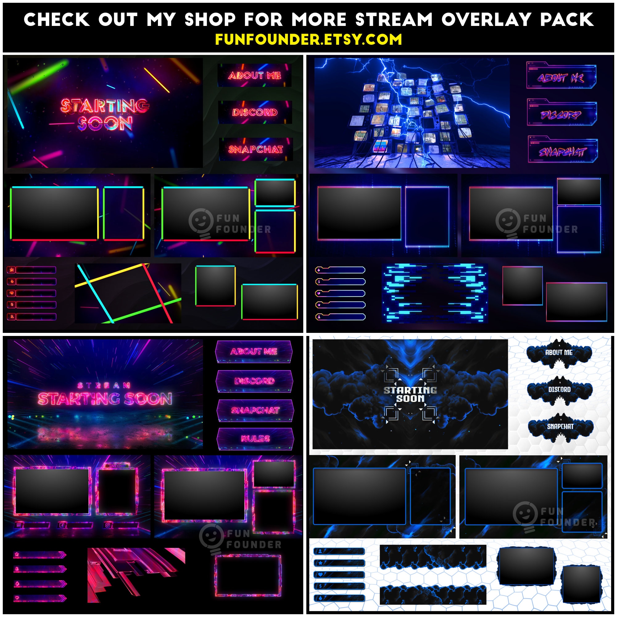 Rough Animated Stream Overlay Pack Twitch Overlay Package - Etsy UK