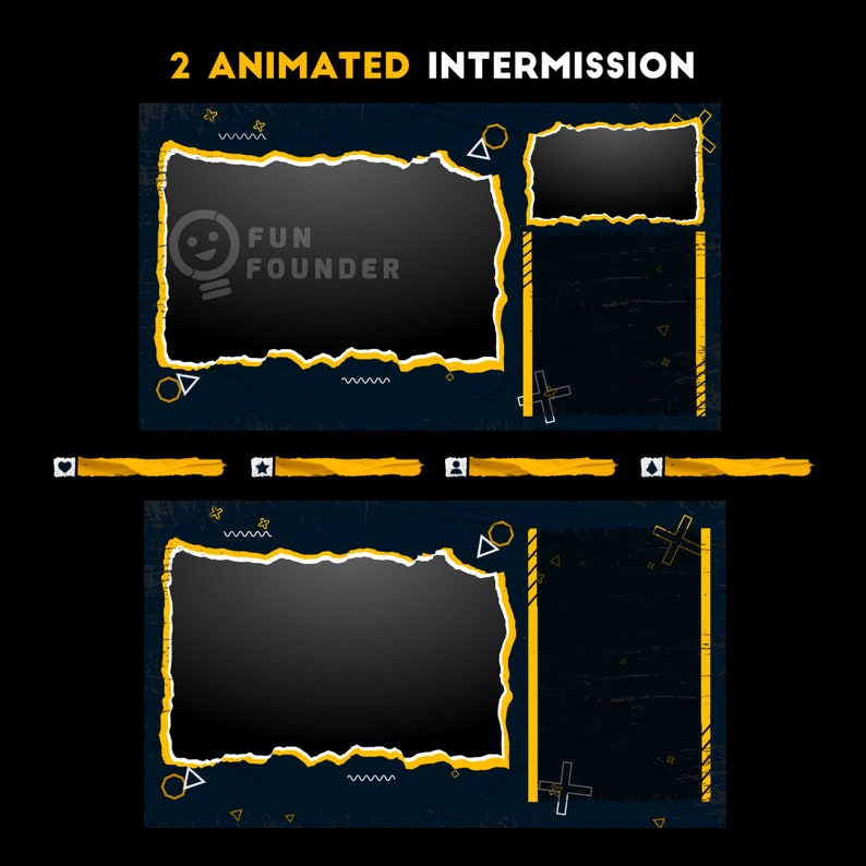 Rough Animated Stream Overlay Pack Twitch Overlay Package - Etsy