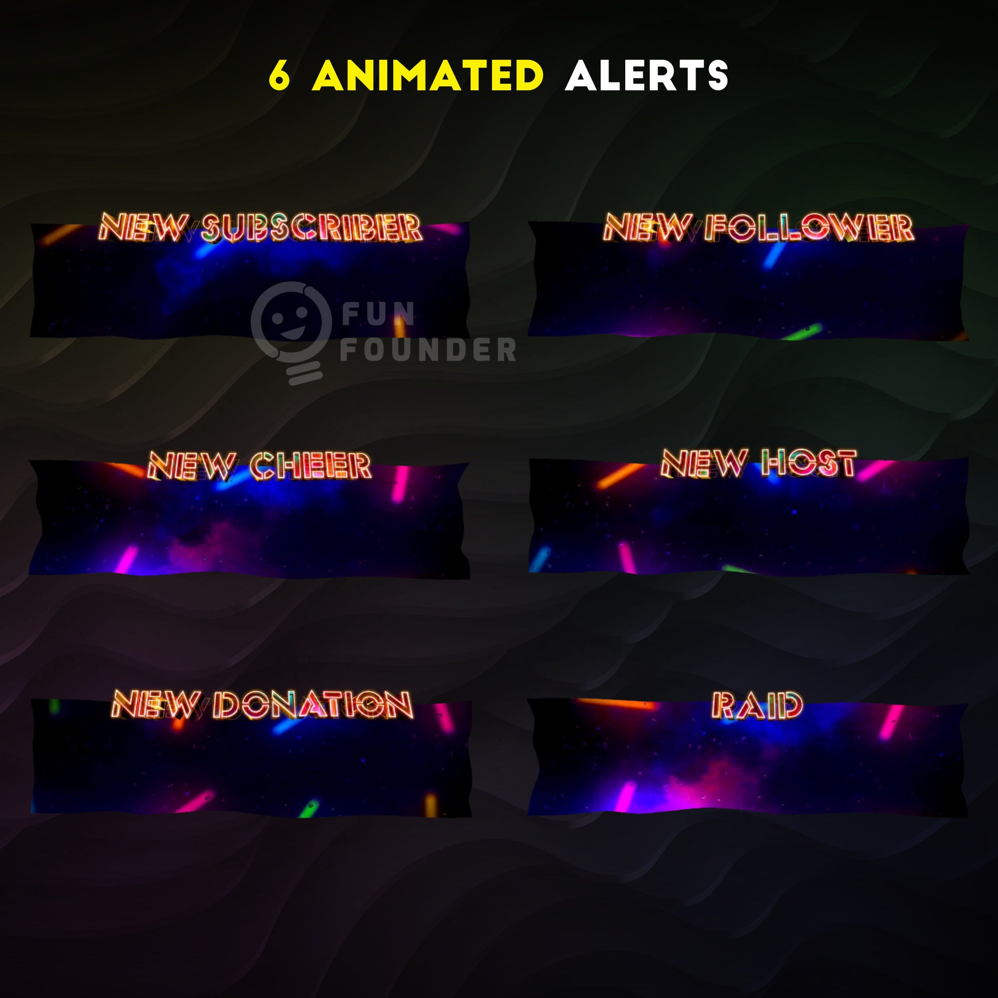 Twitch Overlay Package Glowing Sticks Animated Stream - Etsy UK