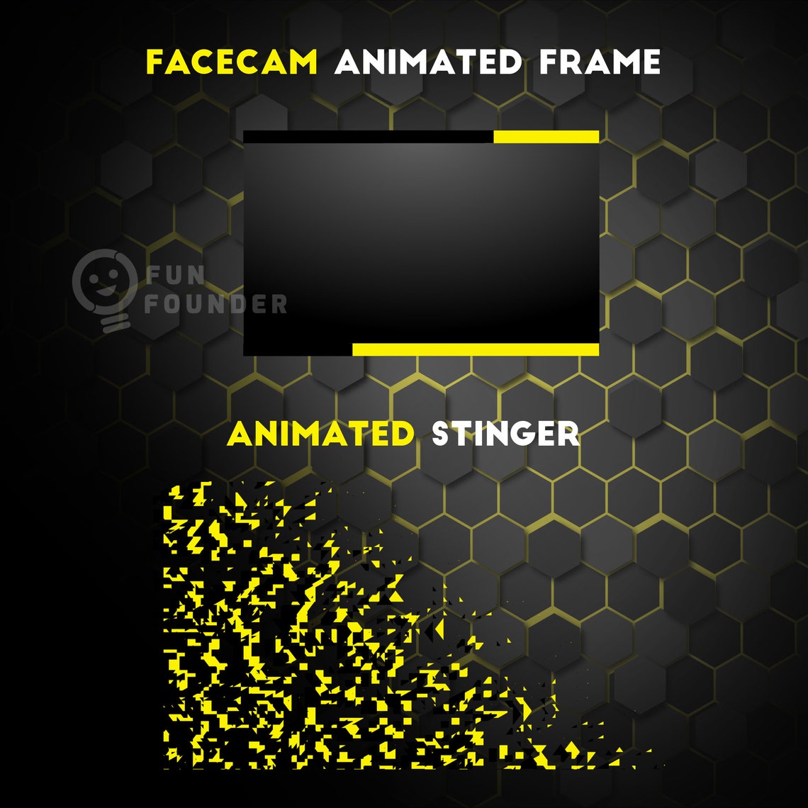 Twitch Overlay Package Yellow Animated Stream Overlay Pack - Etsy