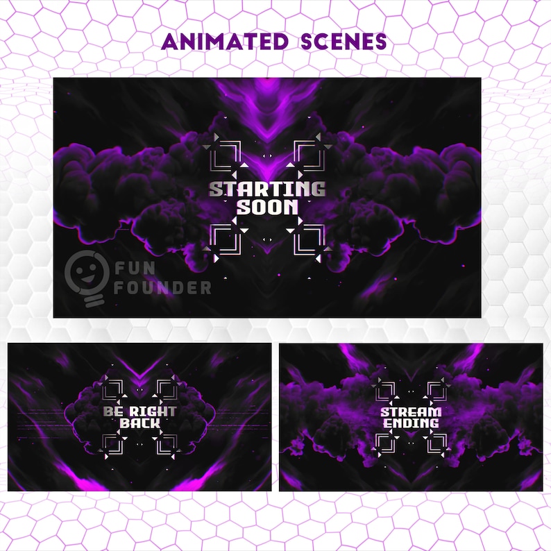 Purple Night Animated Stream Overlay Pack | Twitch Overlay Package ...