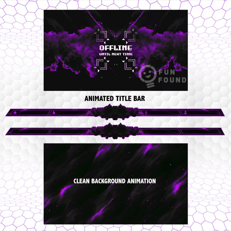Purple Night Animated Stream Overlay Pack | Twitch Overlay Package ...