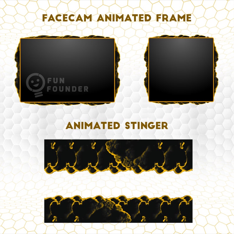 Gold Night Animated Stream Overlay Pack | Twitch Overlay Package ...