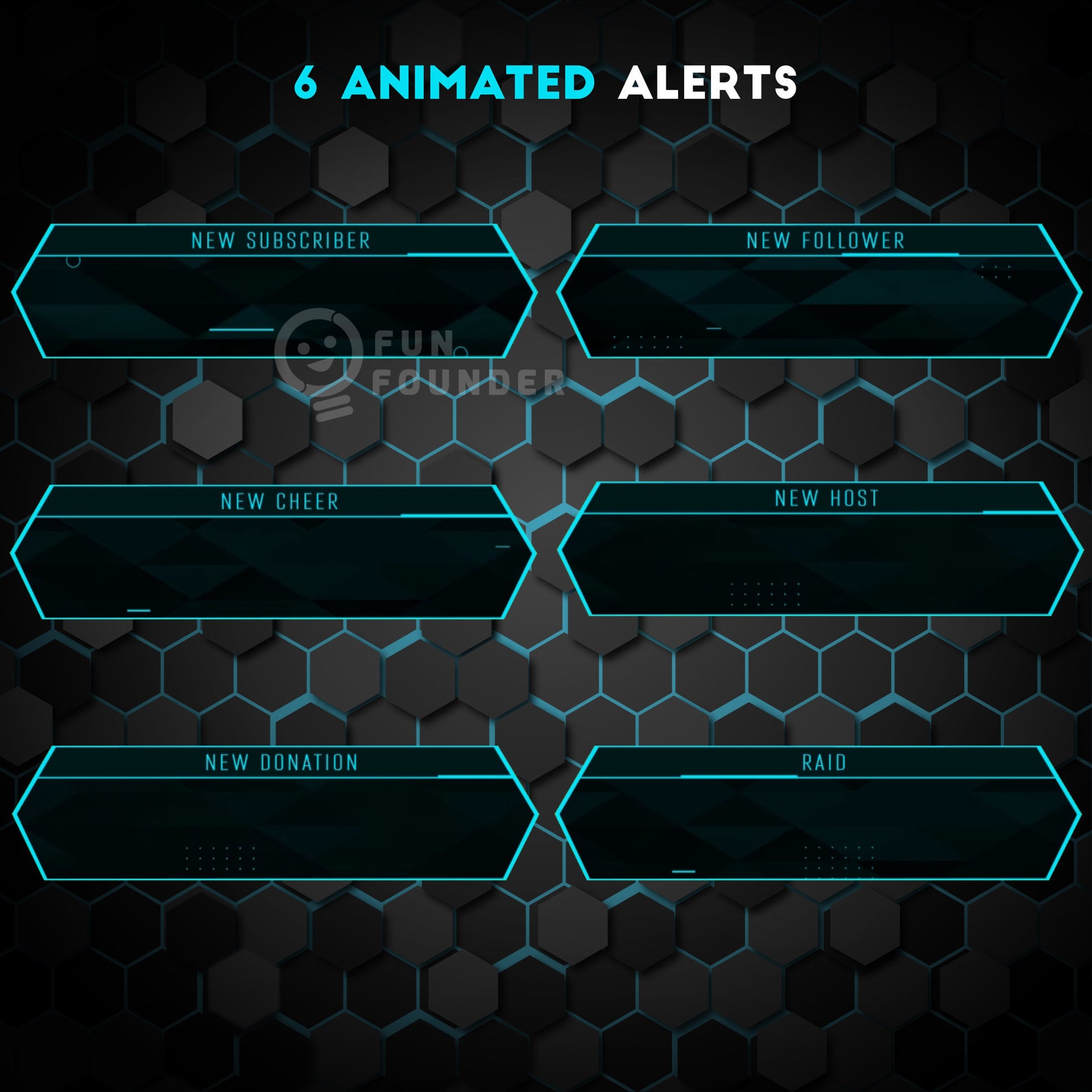 Twitch Overlay Package Cyan Animated Stream Overlay Pack Cyan Twitch ...