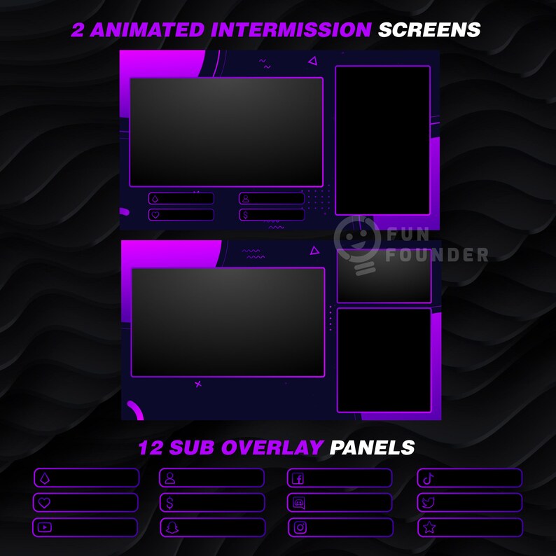 Purple Circle Animated Stream Overlay Pack (digital Download) - Etsy
