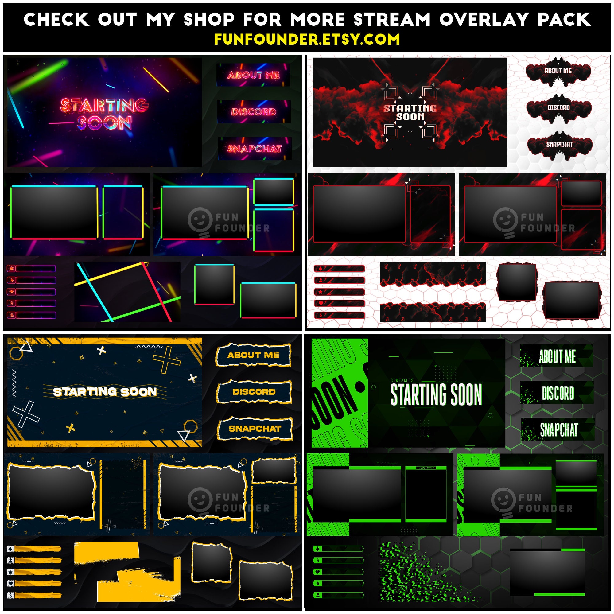 Twitch Overlay Package Red Animated Stream Overlay Pack - Etsy UK