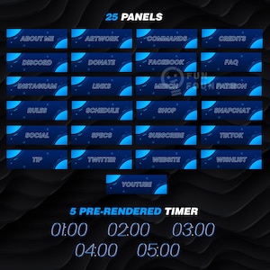 Blue Circle Animated Stream Overlay Pack: Twitch Package (digital ...