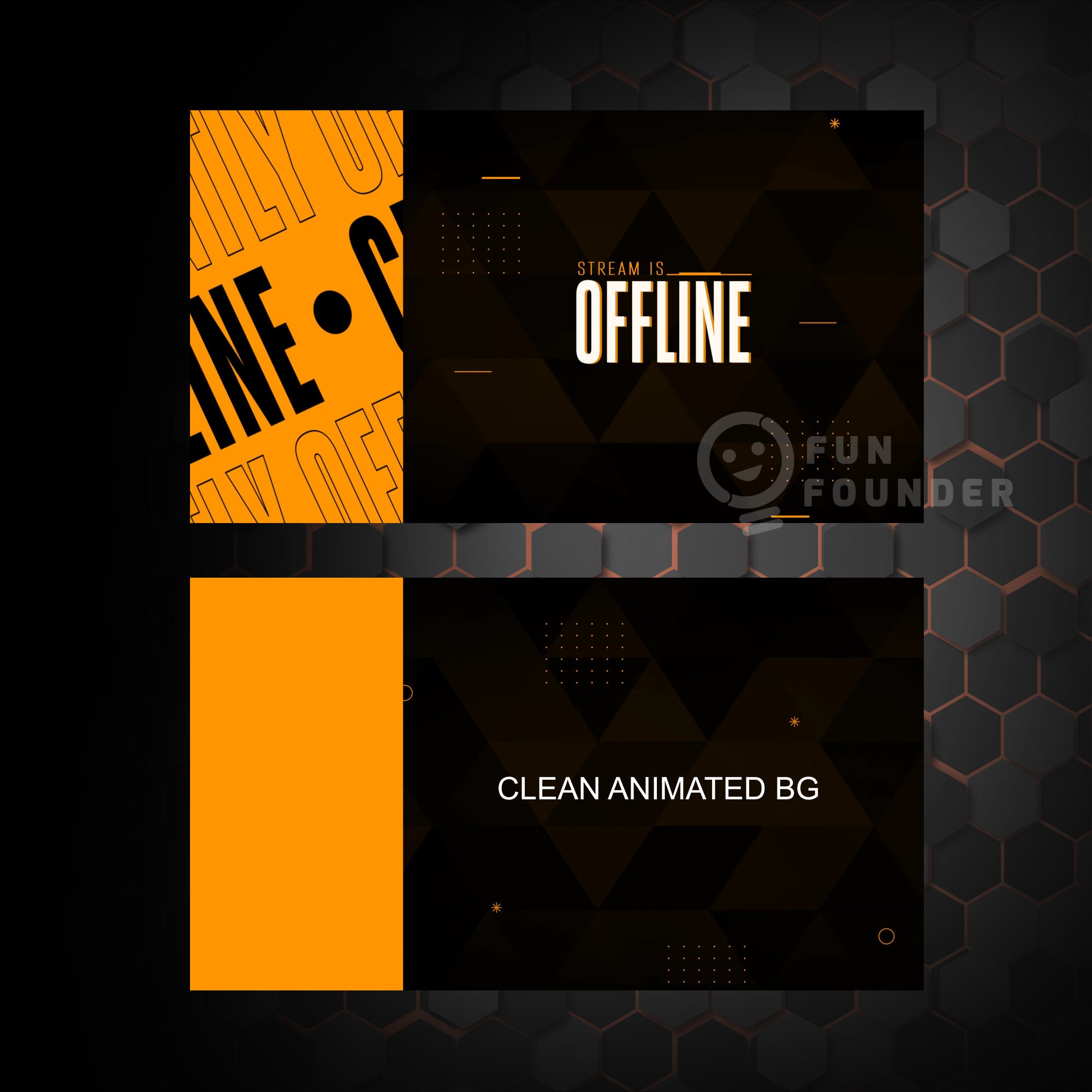 Twitch Overlay Package Orange Animated Stream Overlay Pack - Etsy