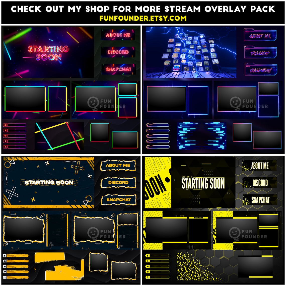 Twitch Overlay Package Animated Stream Overlay Package - Etsy