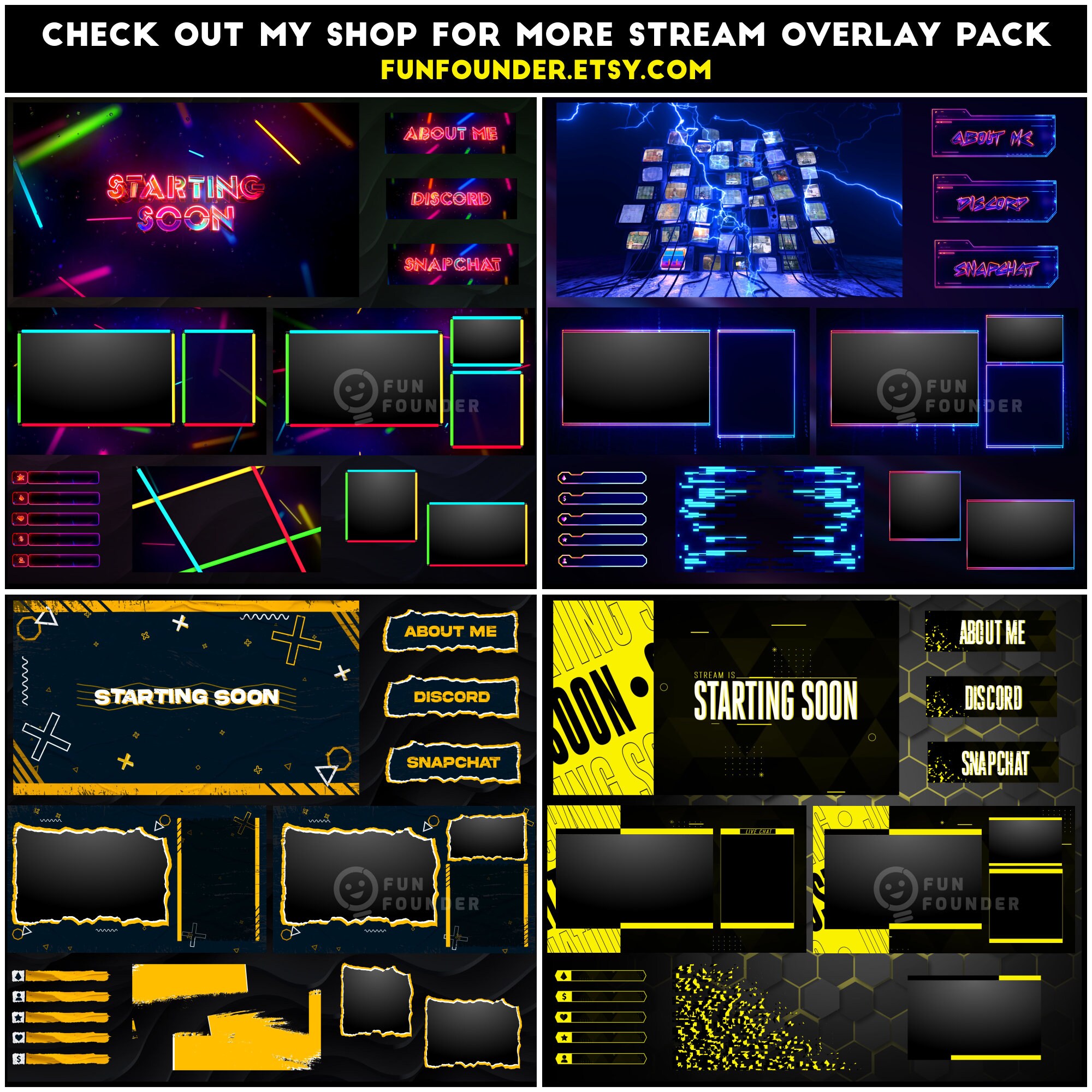 Twitch Overlay Package Animated Stream Overlay Package - Etsy UK