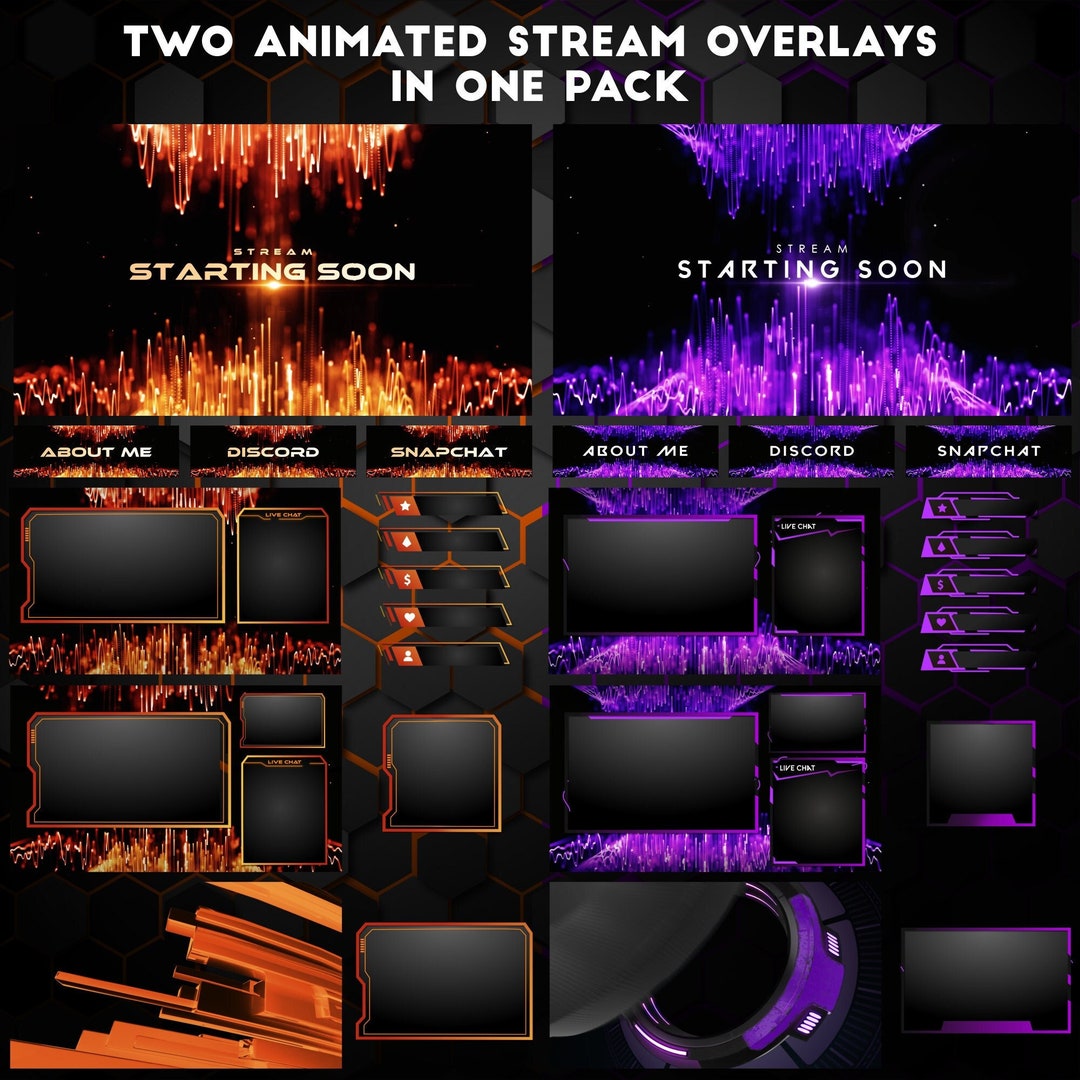 2 Overlays in 1 Pack Purple and Orange Glowing Rain Stream - Etsy