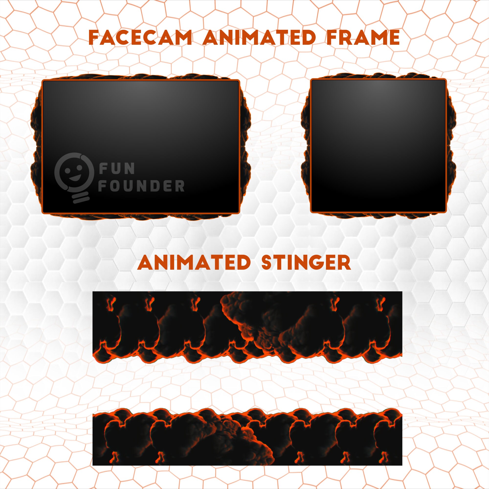 Orange Night Animated Stream Overlay Pack Twitch Overlay Pack Animated ...