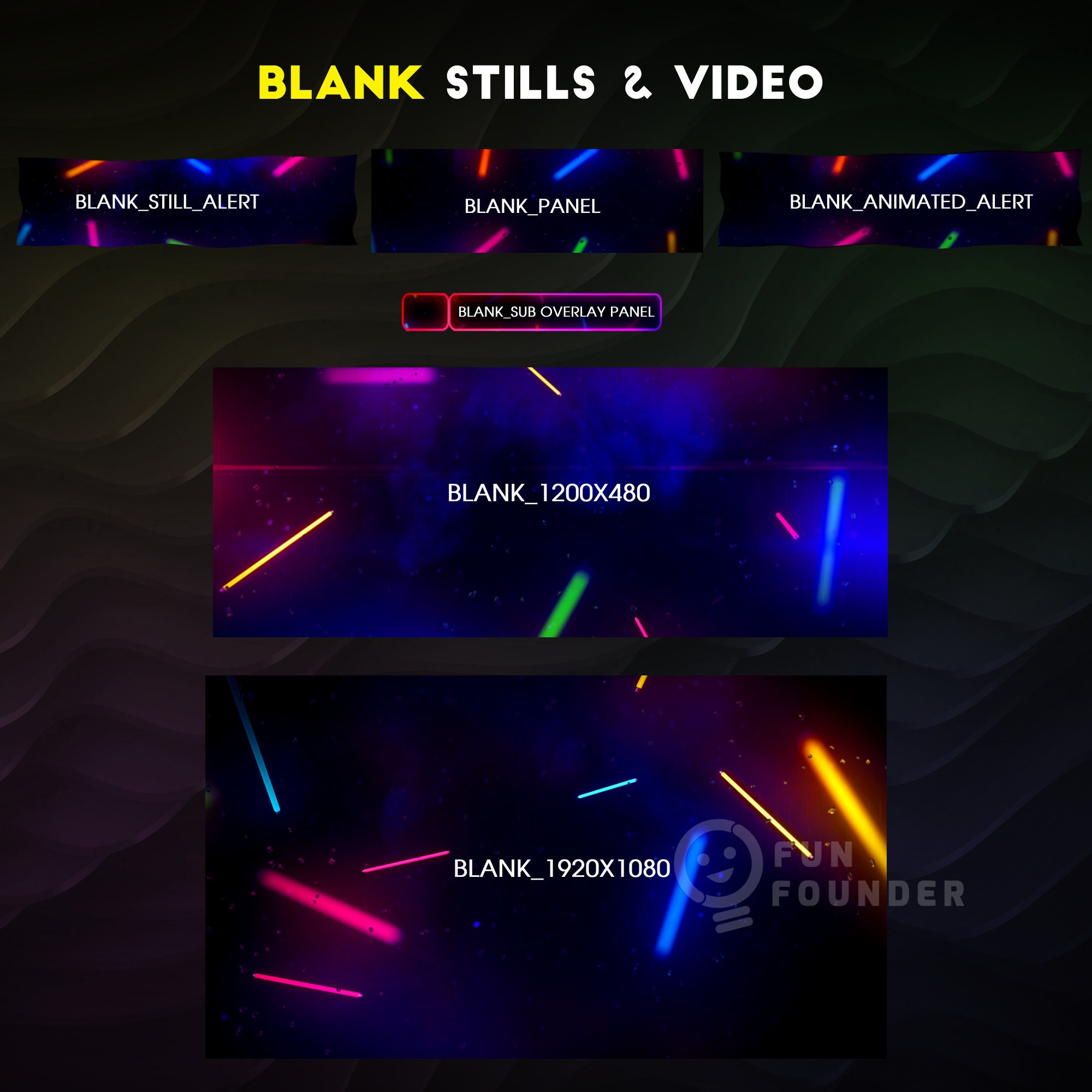 Twitch Overlay Package Glowing Sticks Animated Stream - Etsy UK