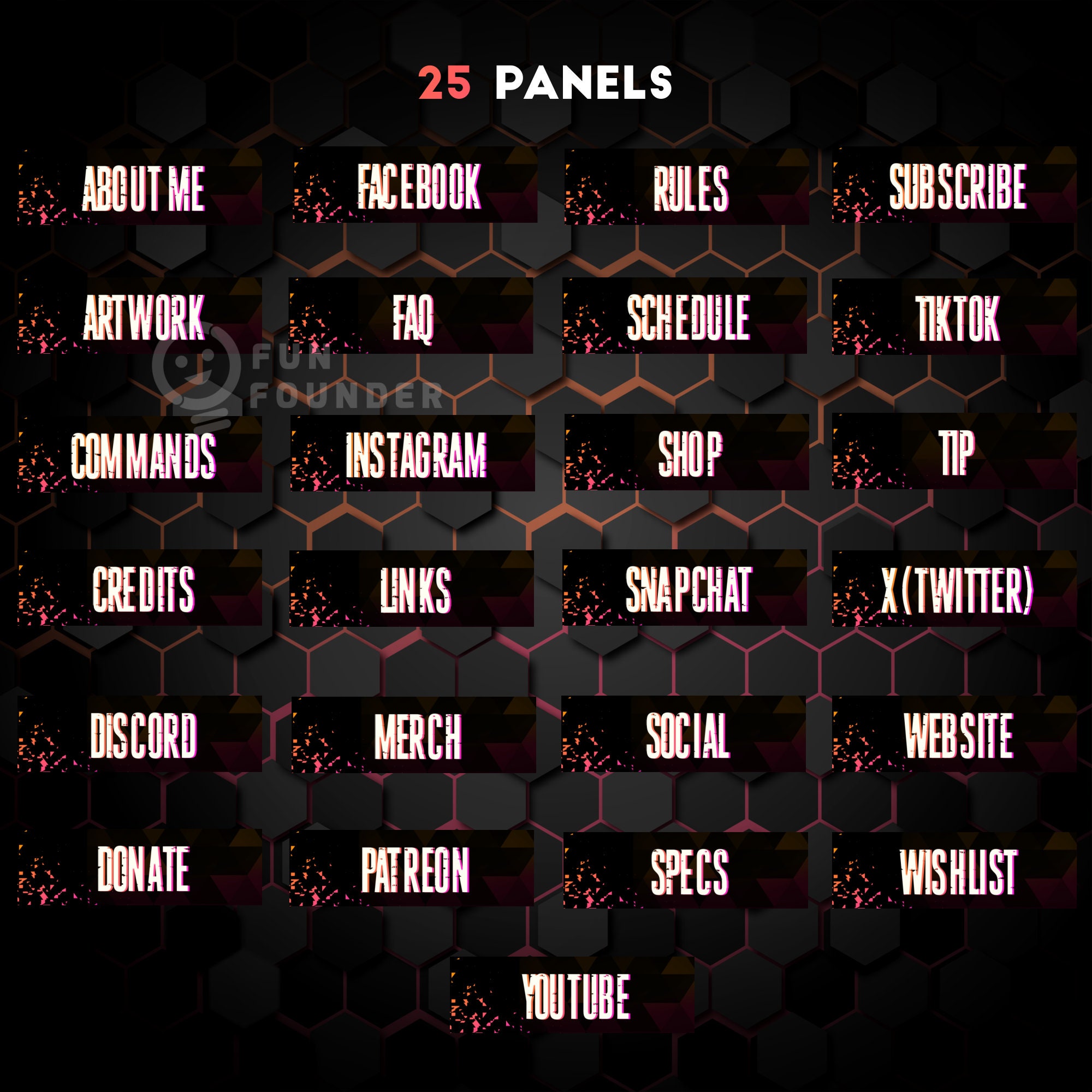Twitch Overlay Package | Orange Pink Animated Stream Overlay Pack ...
