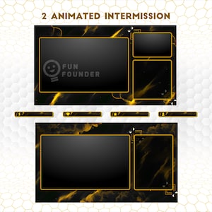 Gold Night Animated Stream Overlay Pack | Twitch Overlay Package ...