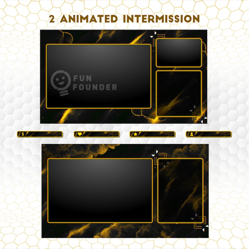 Gold Night Animated Stream Overlay Pack Twitch Overlay - Etsy UK