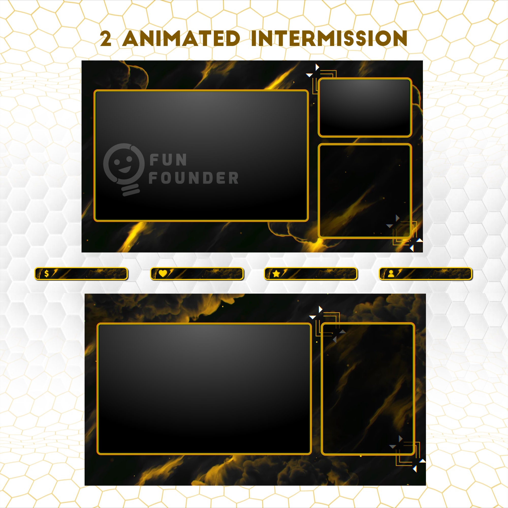 Gold Night Animated Stream Overlay Pack Twitch Overlay - Etsy UK