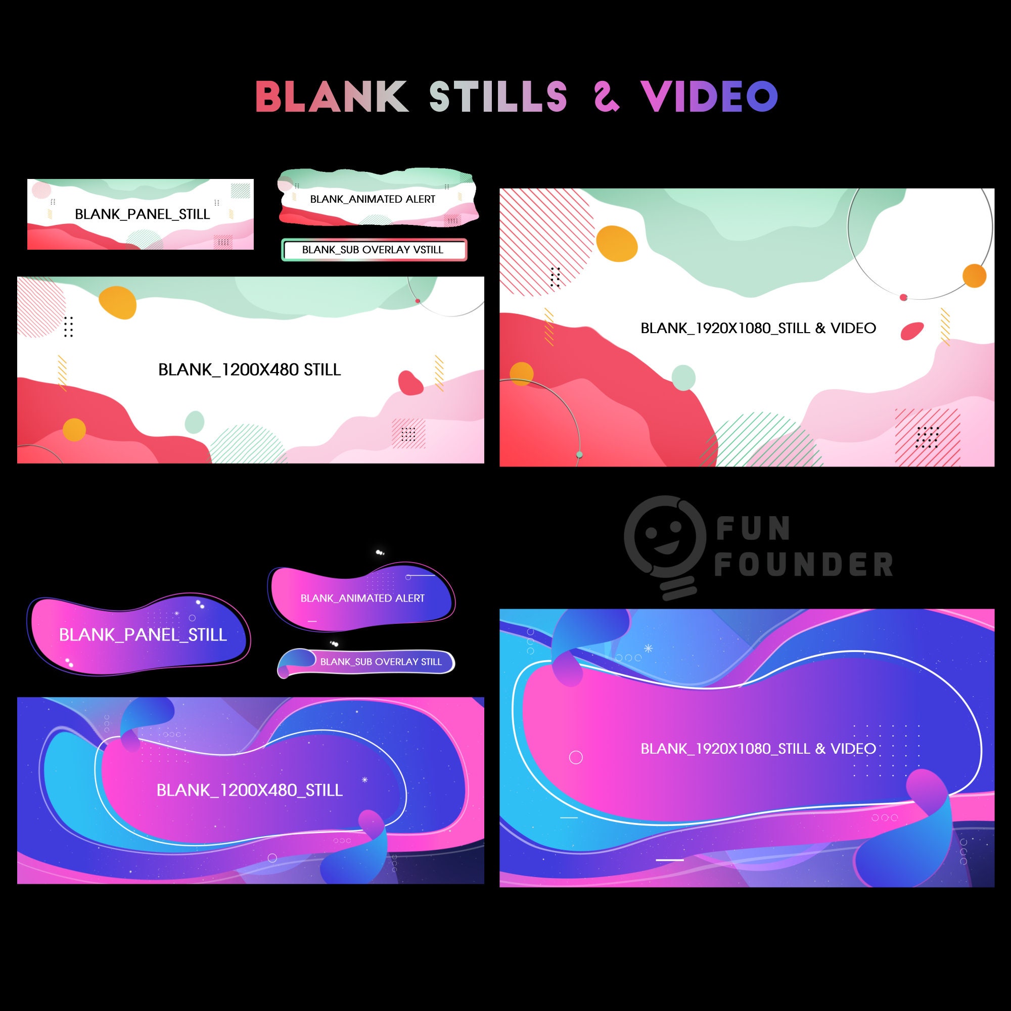 2 Colorful Animated Stream Overlays in 1 Pack Spring Color Animated ...