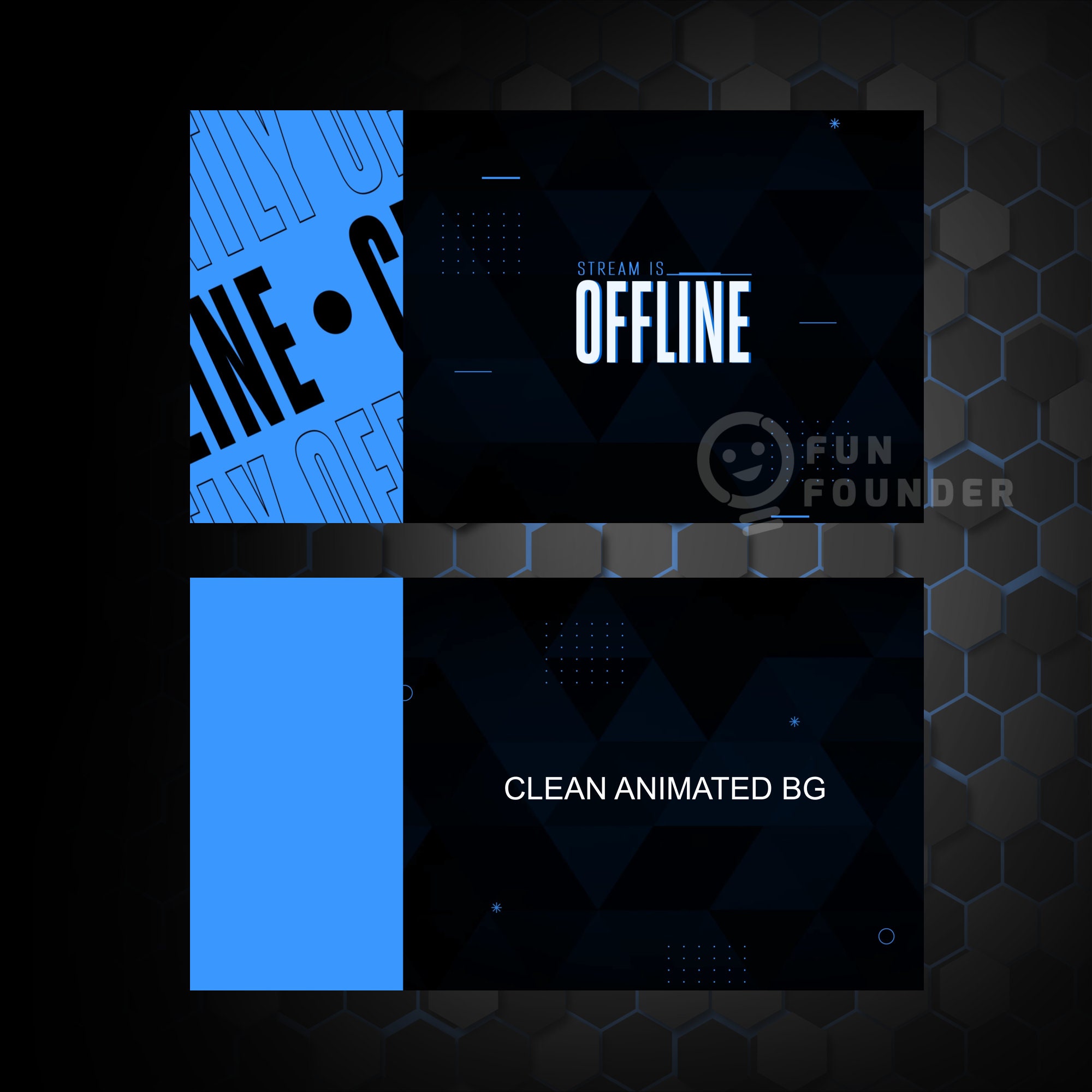Twitch Overlay Package Blue Animated Stream Overlay Pack - Etsy