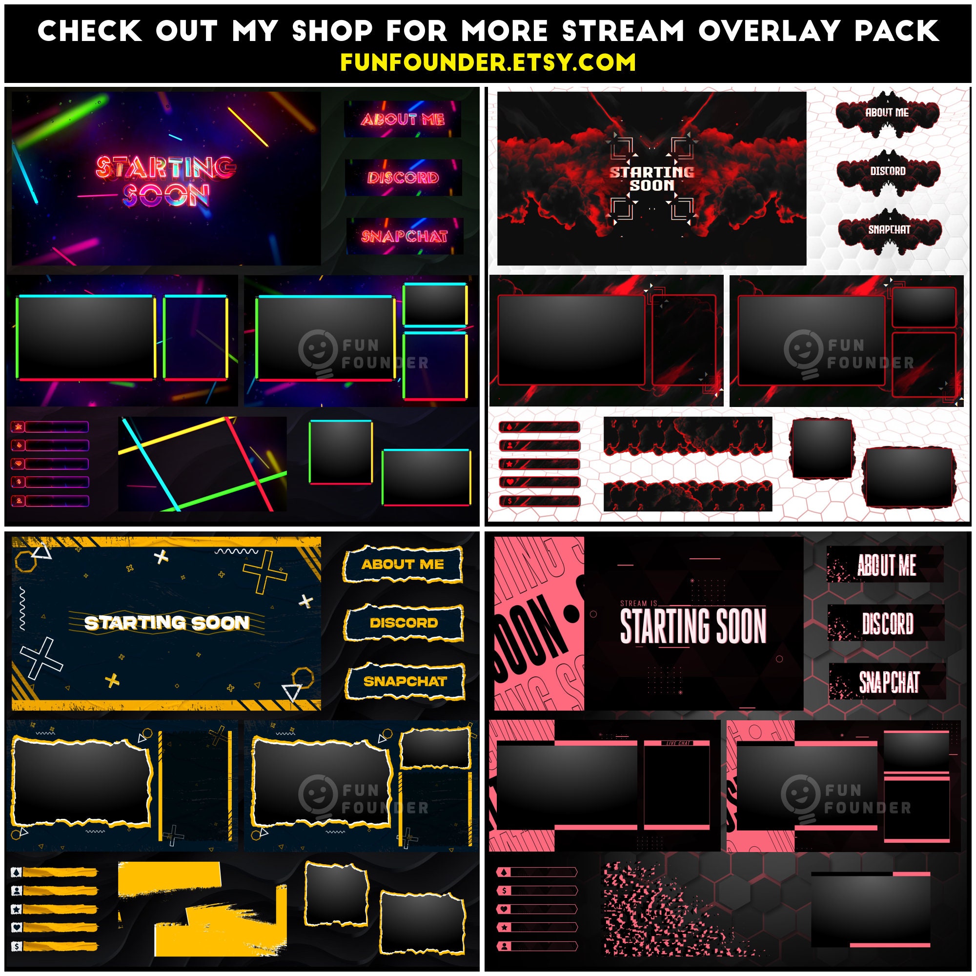 2 Colorful Animated Stream Overlays in 1 Pack Spring Color - Etsy