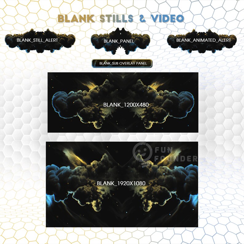 Gold Blue Animated Stream Overlay Pack | Twitch Overlay Pack | Gold ...