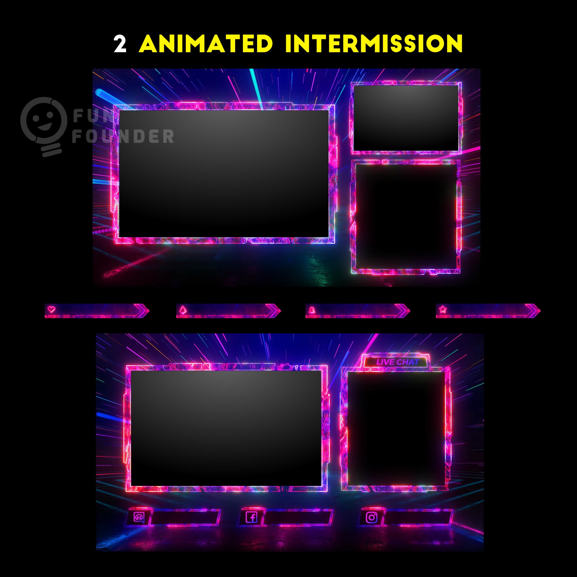 Twitch Overlay Package Animated Stream Overlay Package - Etsy UK