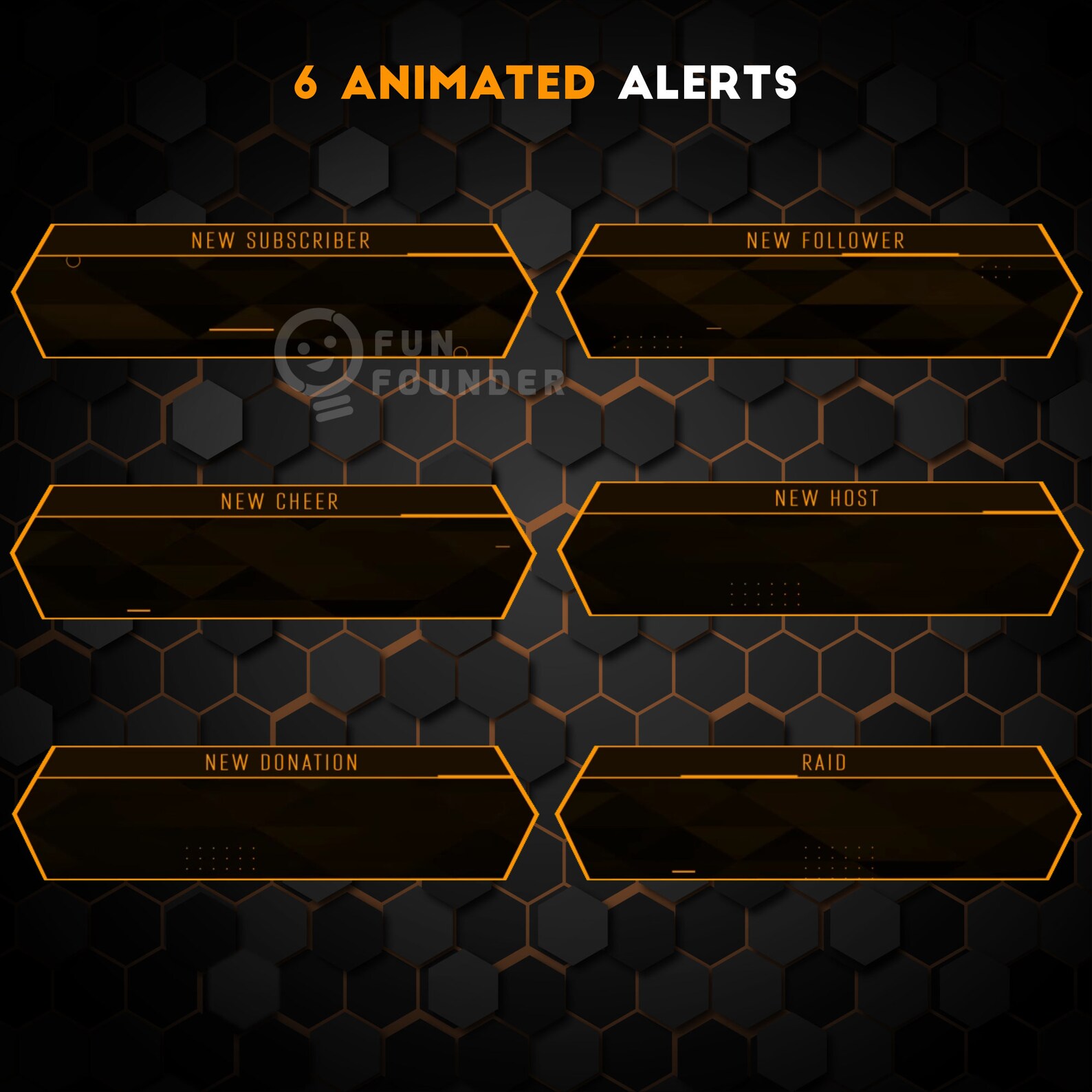 Twitch Overlay Package Orange Animated Stream Overlay Pack Cool Orange ...