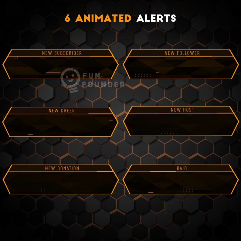 Twitch Overlay Package Orange Animated Stream Overlay Pack - Etsy