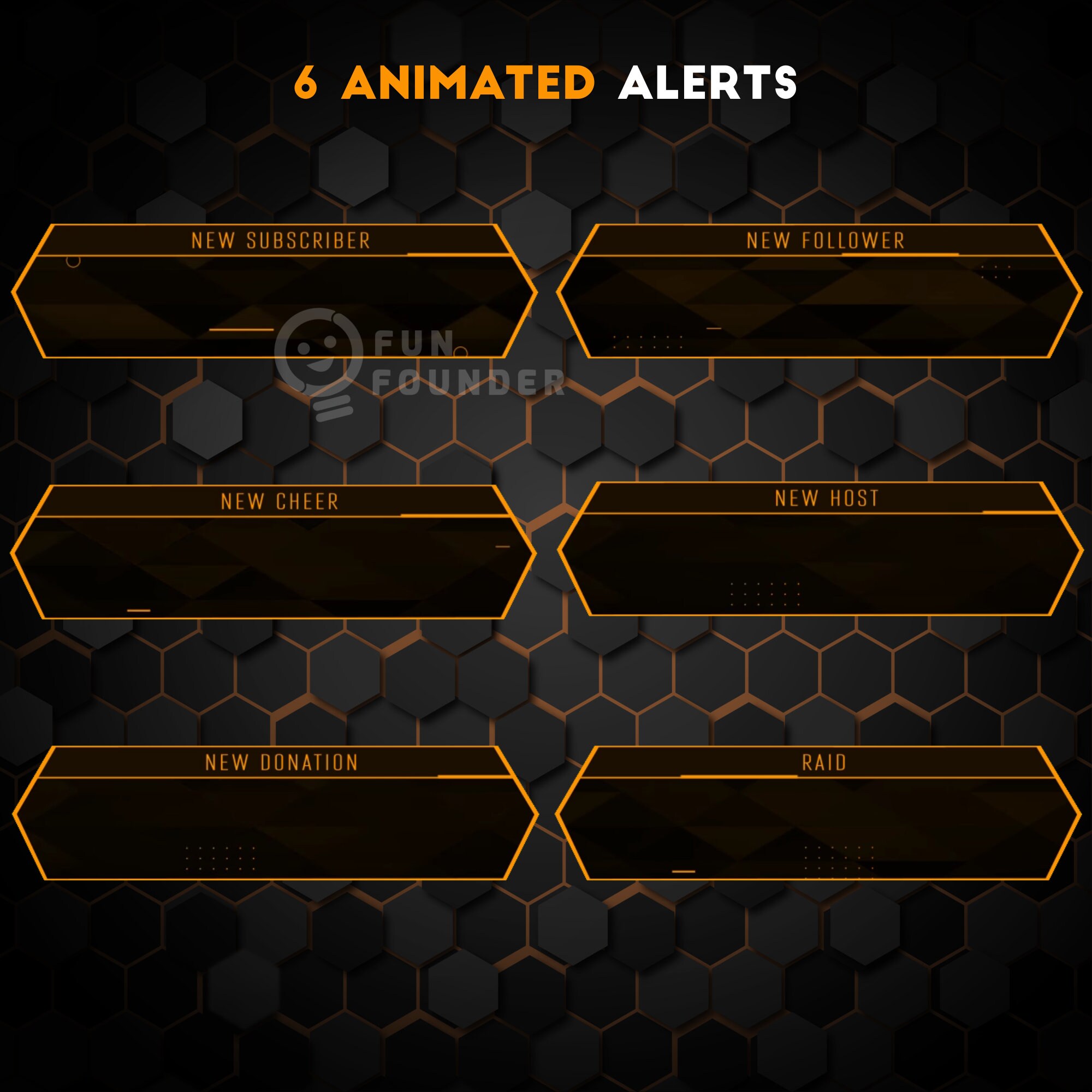 Twitch Overlay Package Orange Animated Stream Overlay Pack Cool Orange ...