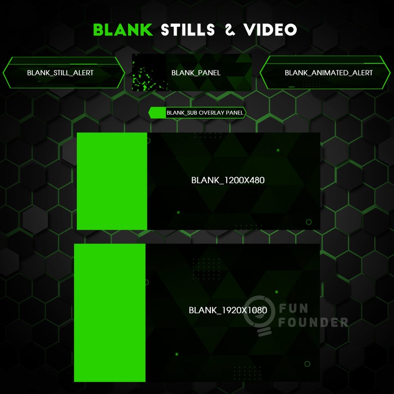 Twitch Overlay Package | Green Animated Stream Overlay Pack | Green ...