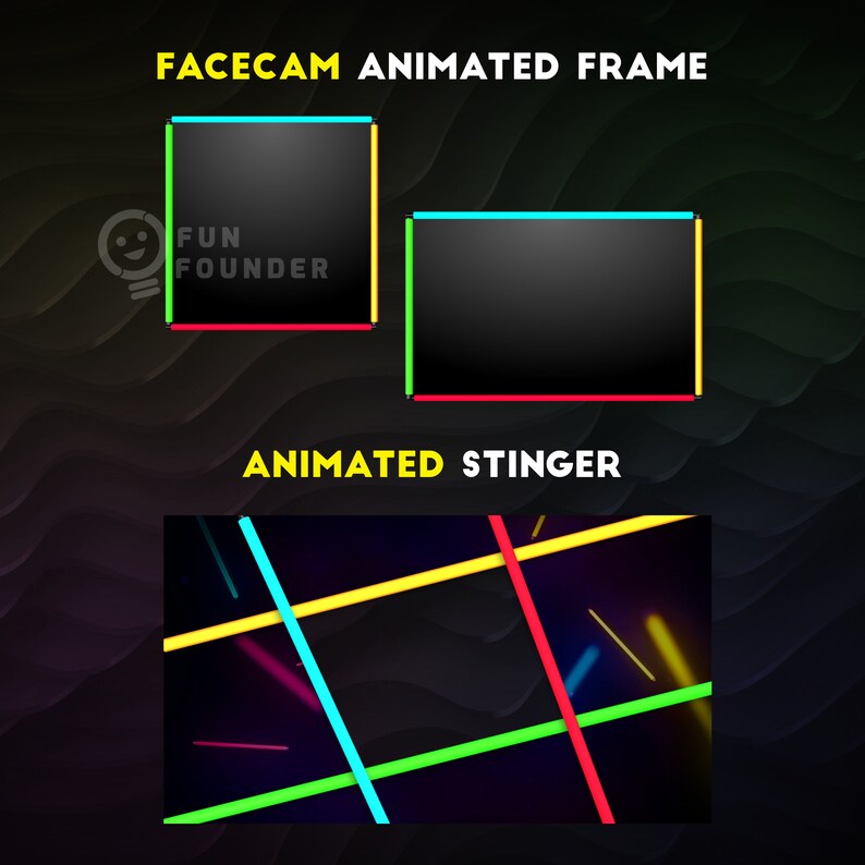 Twitch Overlay Package Glowing Sticks Animated Stream - Etsy