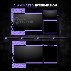 Twitch Overlay Package | Violet Animated Stream Overlay Pack | Purple ...