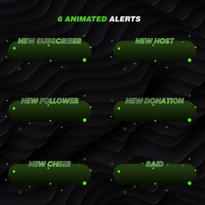 Green Circle Animated Stream Overlay Pack | Twitch Overlay Package ...