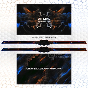 Orange Blue Animated Stream Overlay Pack | Twitch Overlay Pack ...