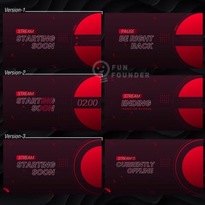 Red Circle Animated Stream Overlay Pack | Twitch Overlay Package ...