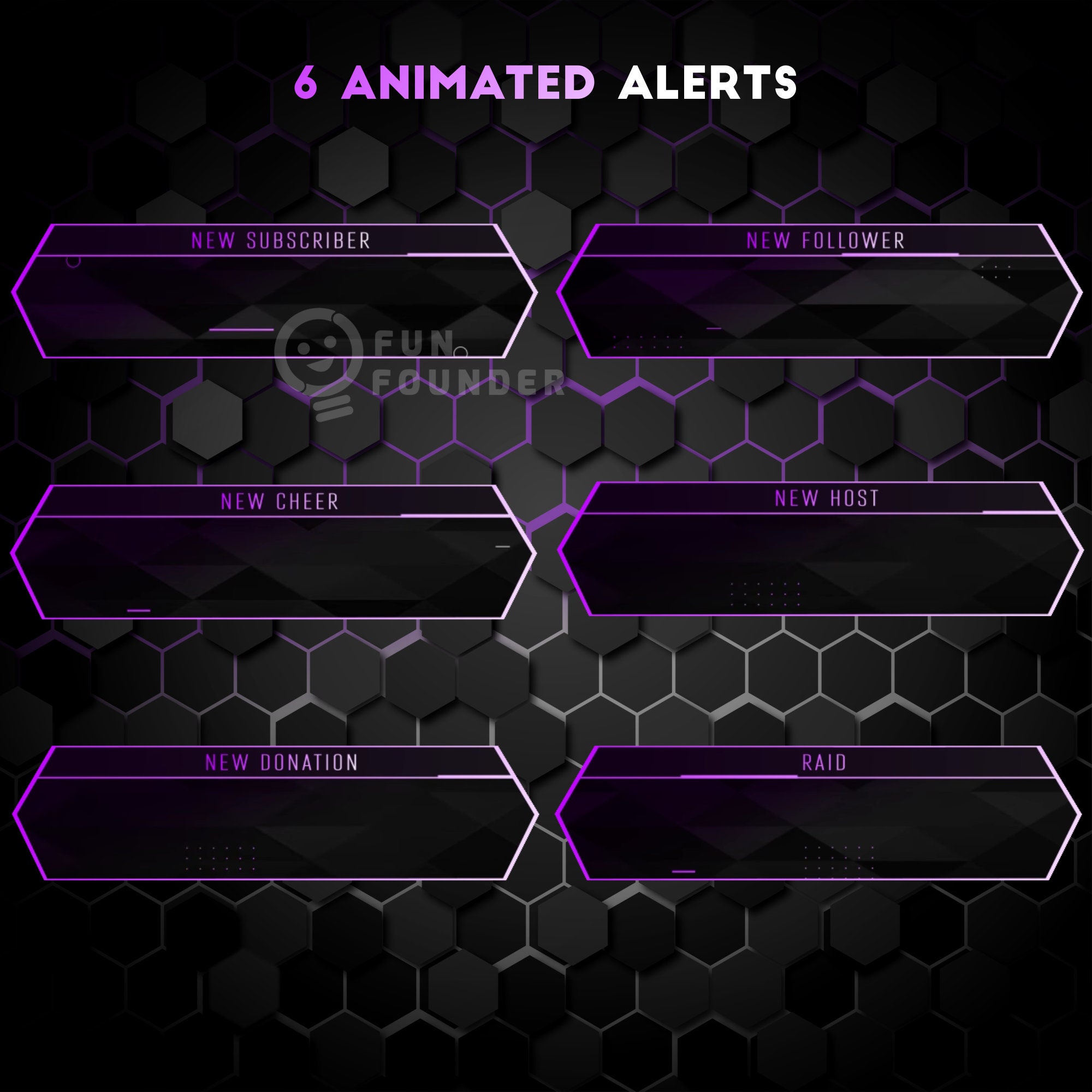 Twitch Overlay Package | Purple White Animated Stream Overlay Pack ...
