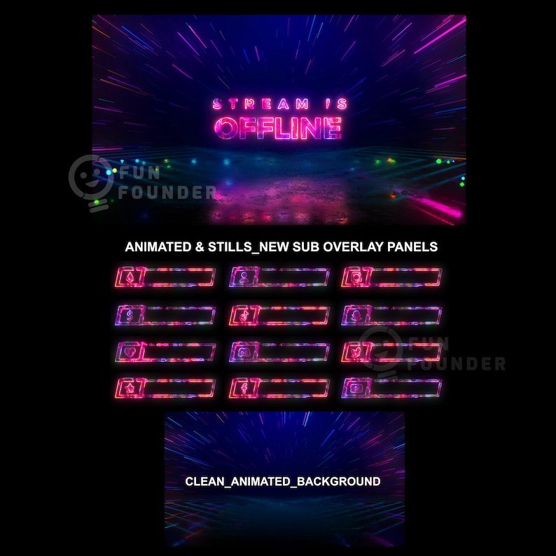 Twitch Overlay Package Animated Stream Overlay Package - Etsy