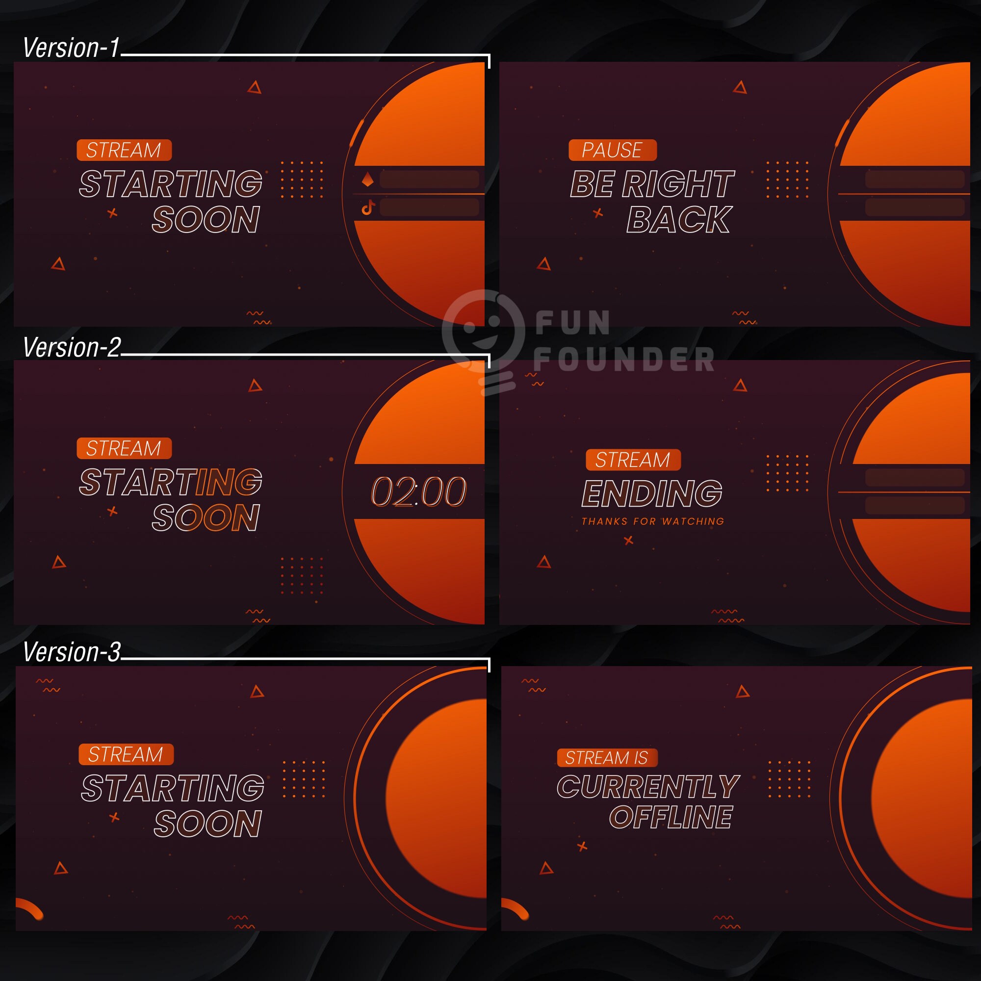 Orange Circle Animated Stream Overlay Pack: Twitch Graphics (digital ...