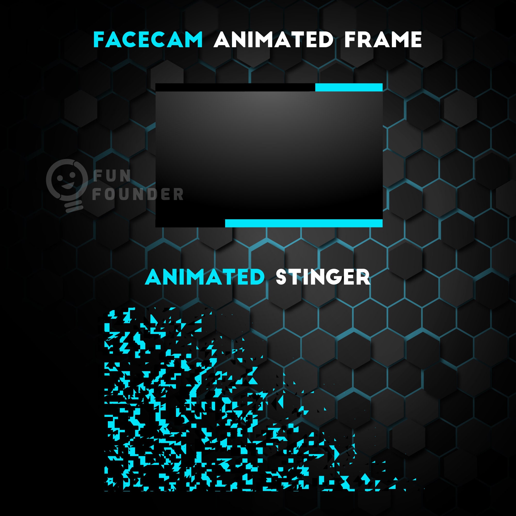 Twitch Overlay Package | Cyan Animated Stream Overlay Pack | Cyan ...