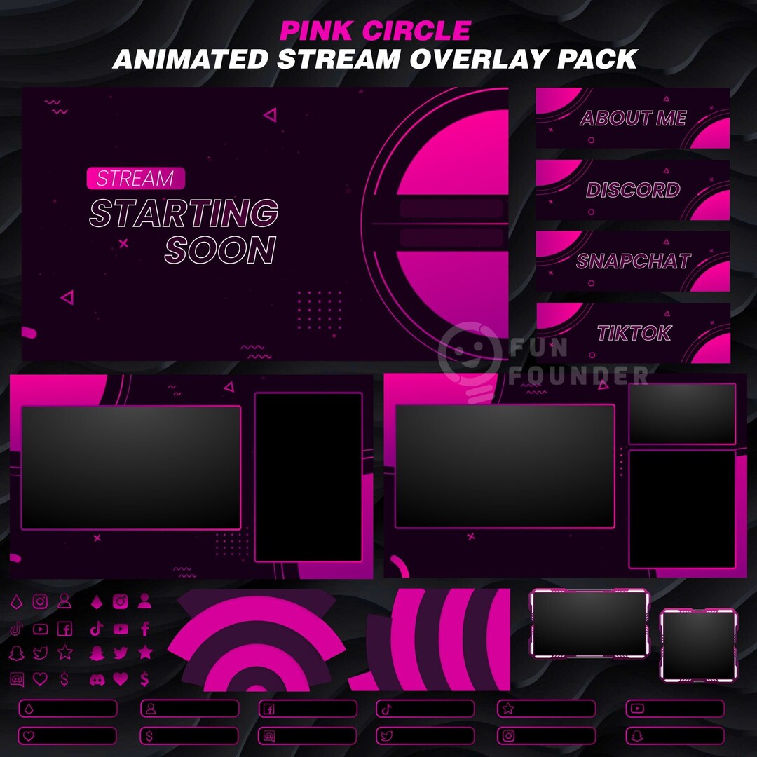 Pink Circle Animated Stream Overlay Pack (digital Download) - Etsy