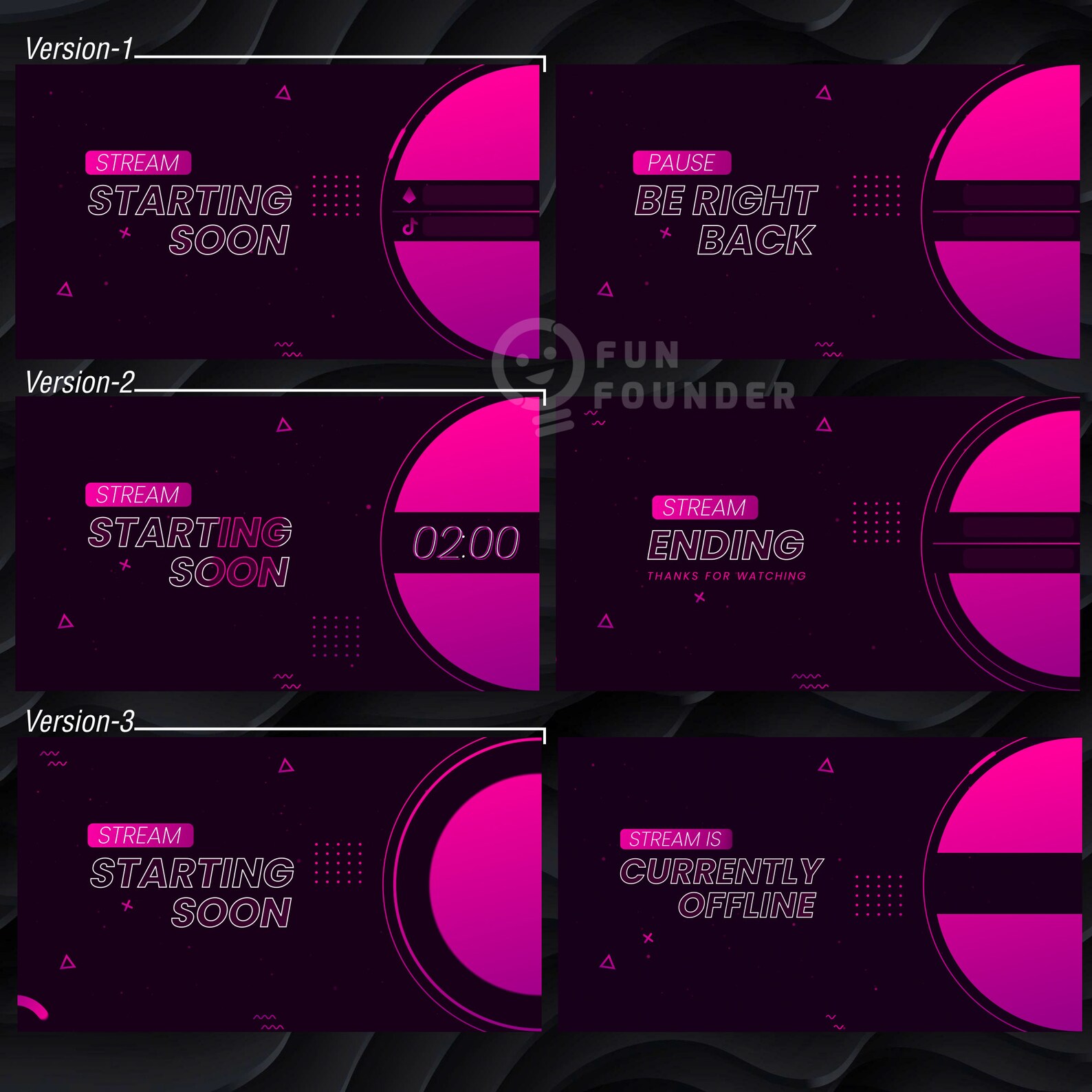 Pink Circle Animated Stream Overlay Pack Twitch Overlay Package Animated Stream Overlay Package ...