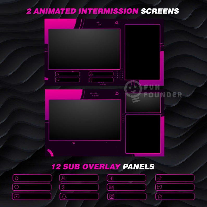 Pink Circle Animated Stream Overlay Pack Twitch Overlay - Etsy