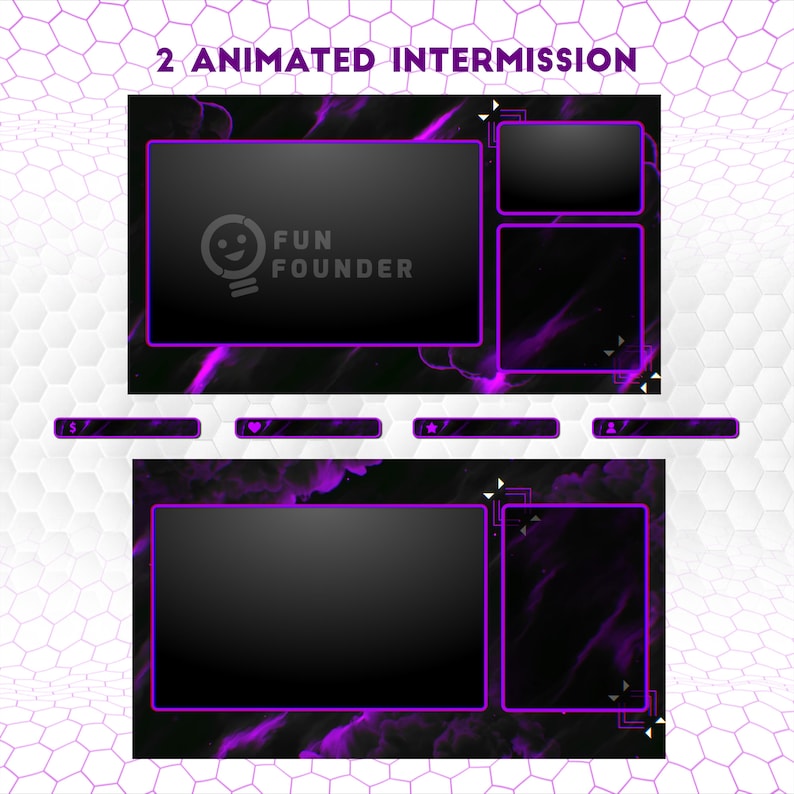Purple Night Animated Stream Overlay Pack Twitch Overlay - Etsy