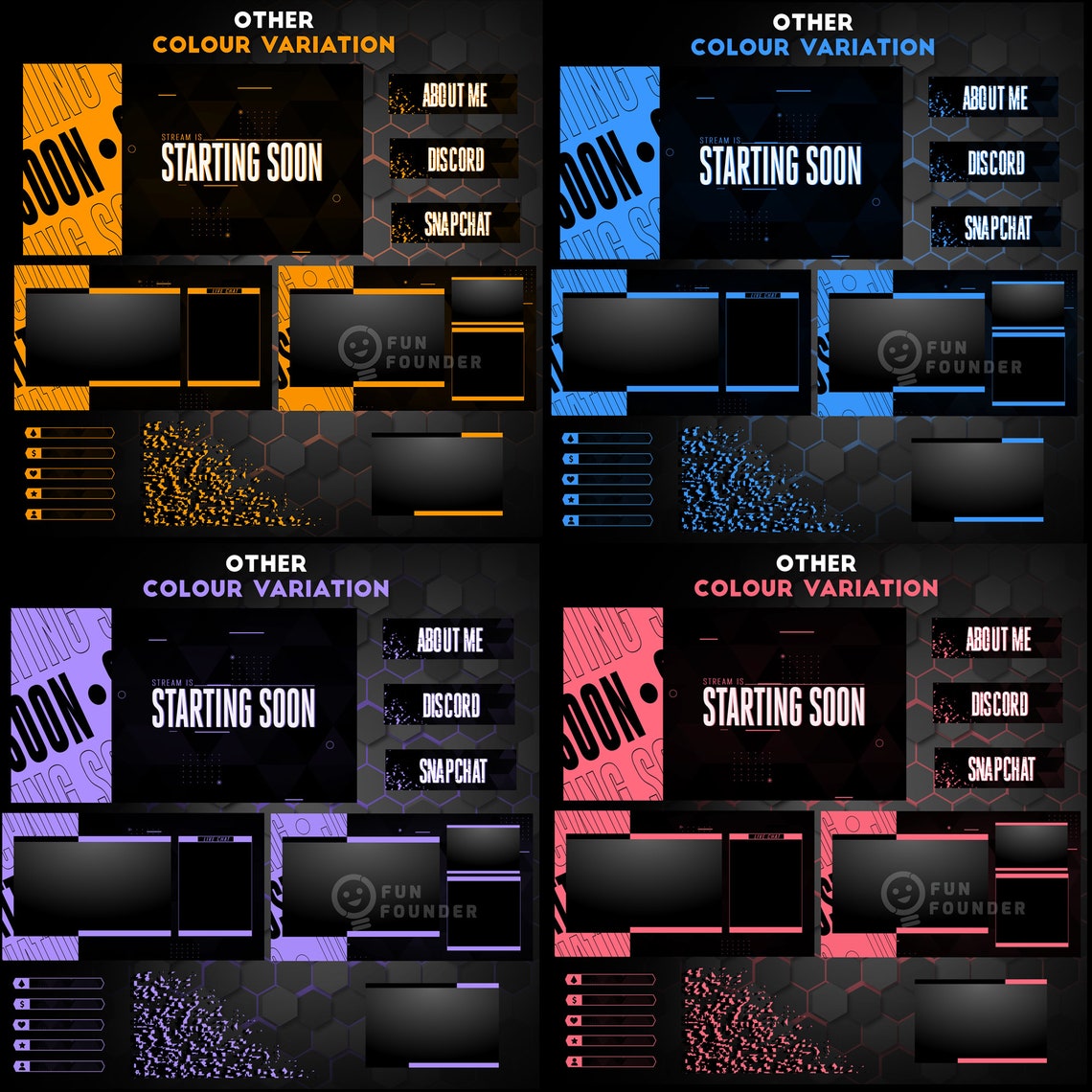 Twitch Overlay Package Yellow Animated Stream Overlay Pack - Etsy